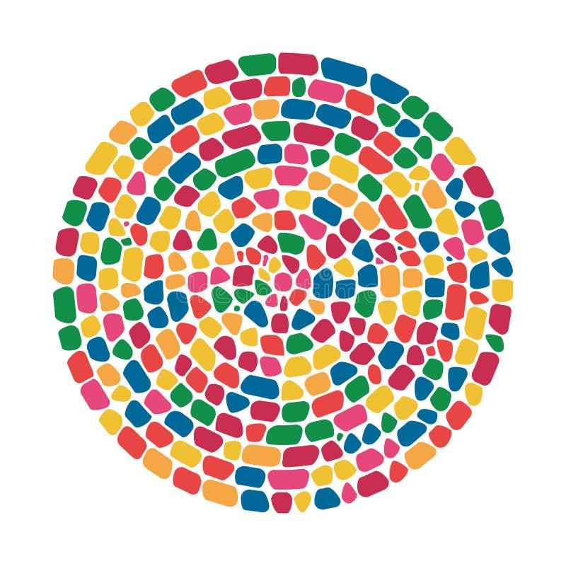Vector Abstract Colorful Mosaic Round Pattern Stock Vector ...