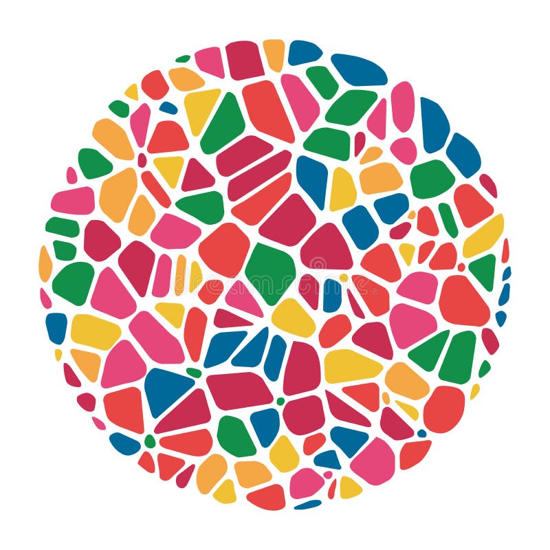 Vector Abstract Colorful Mosaic Round Pattern Stock Vector ...