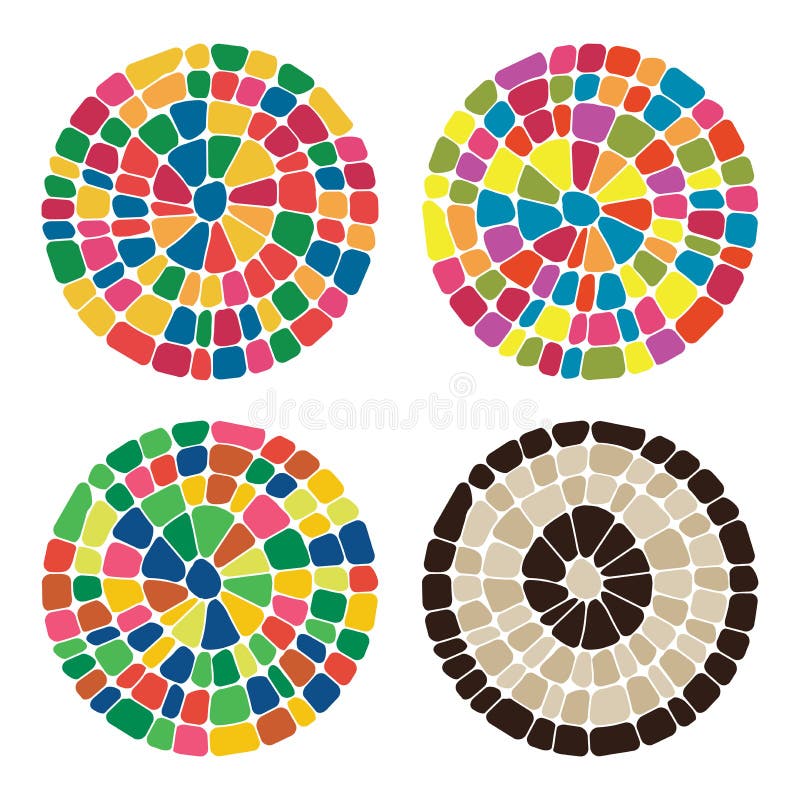 Vector Abstract Colorful Mosaic Round Patterns Stock Vector ...