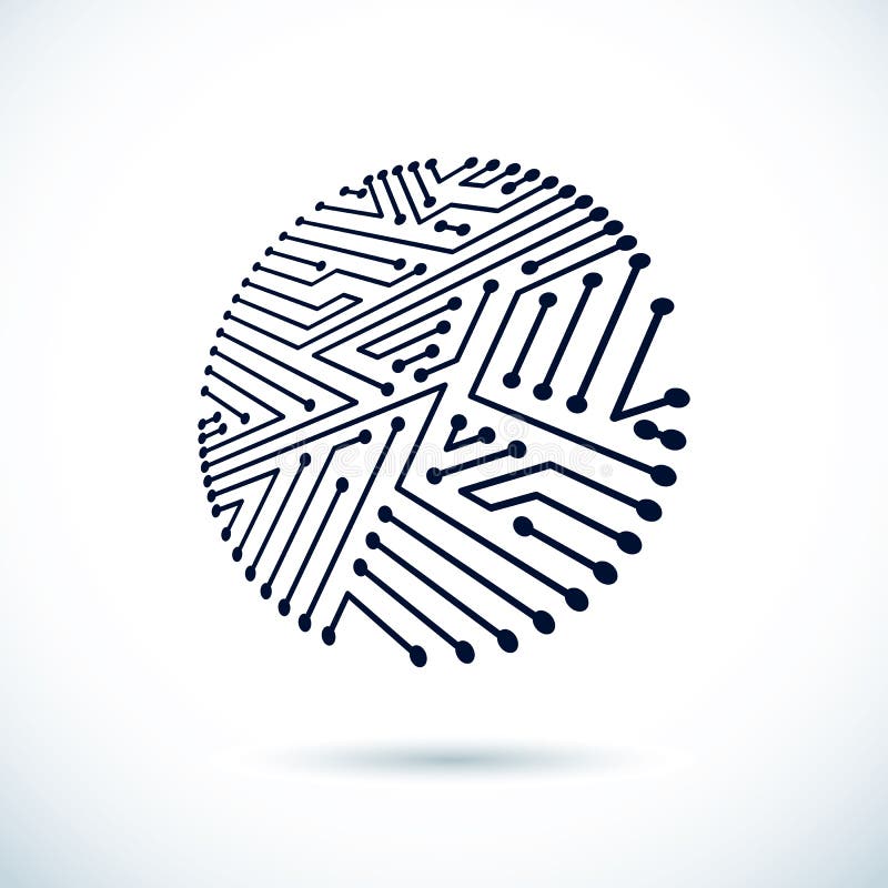 Vector Abstract Computer Circuit Board Illustration, Circular ...
