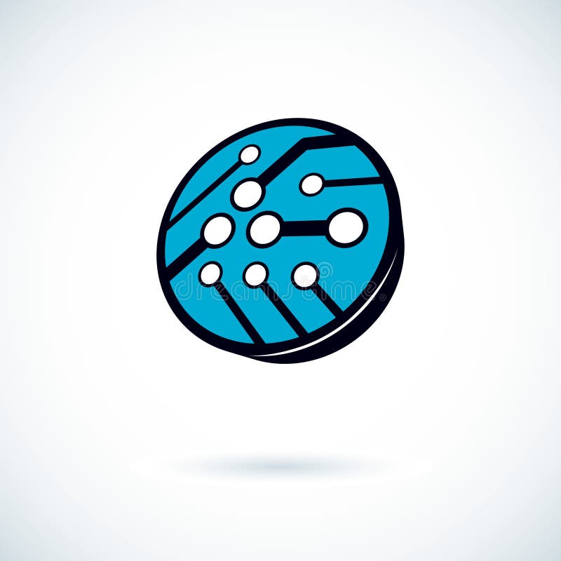 Vector Abstract Computer Circuit Board, Round Technology Element Stock ...