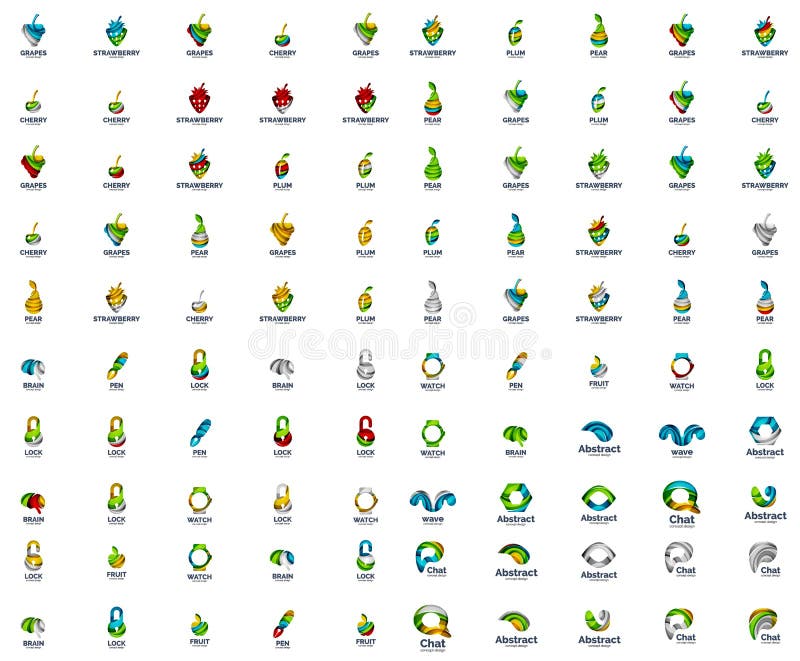 Vector Abstract Concept Web Internet Logo Mega Set Stock Vector ...