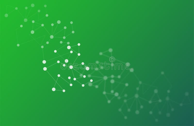 Vector of Abstract Connectivity on Green Background Backdrop. Stock ...
