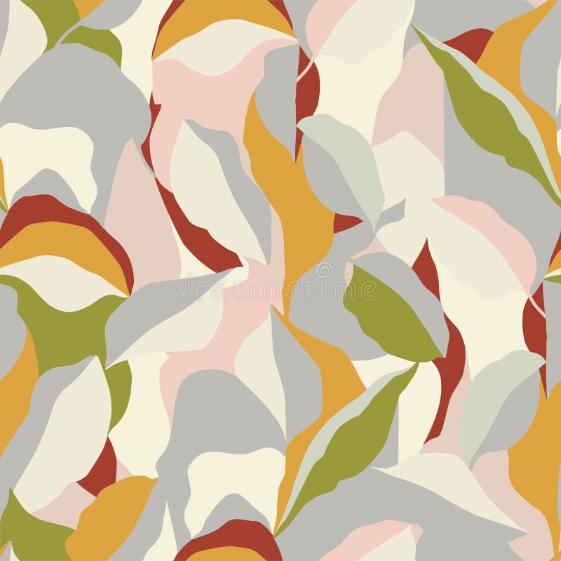 Vector Abstract Contemporary Modern Leaf Layered Motif Illustration ...