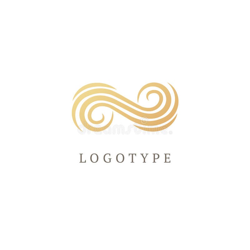 Vector Abstract Curve Logo Design. Modern Minimalistic Pattern Frame ...