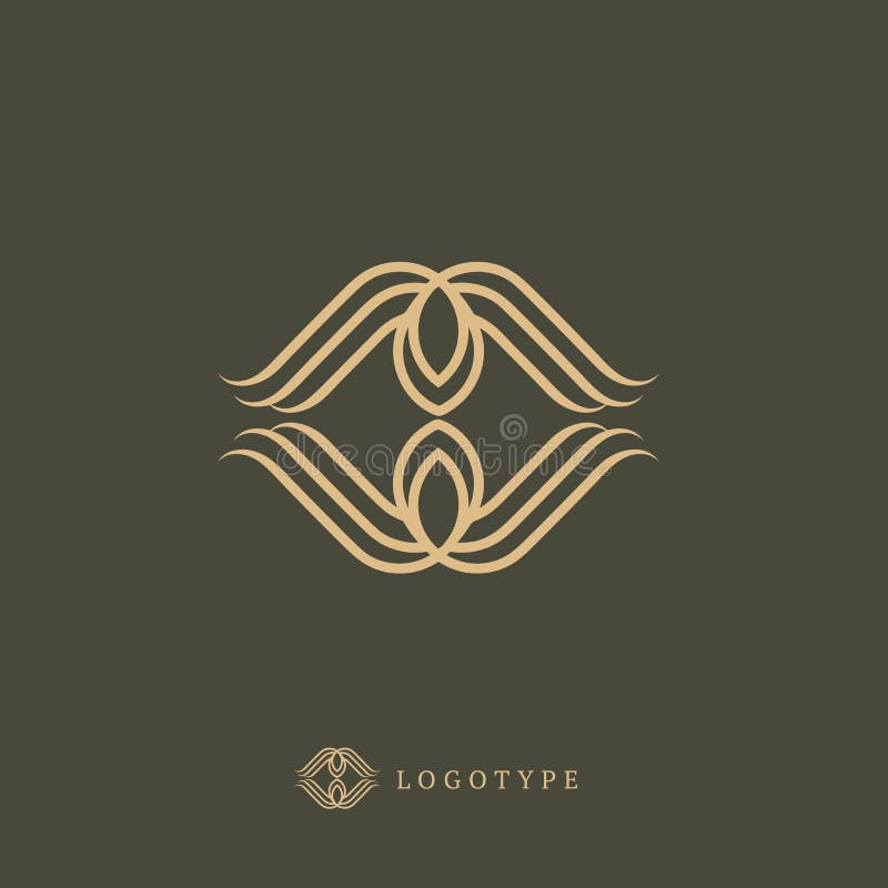 Vector Abstract Curve Logo Design. Modern Minimalistic Pattern Frame ...