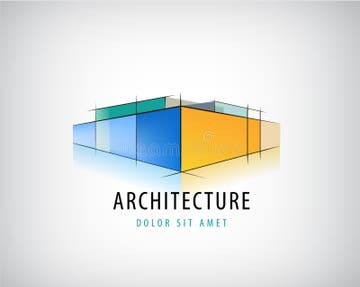 Vector Abstract 3d Architecture Sign, Building Plan Logo, House Design ...