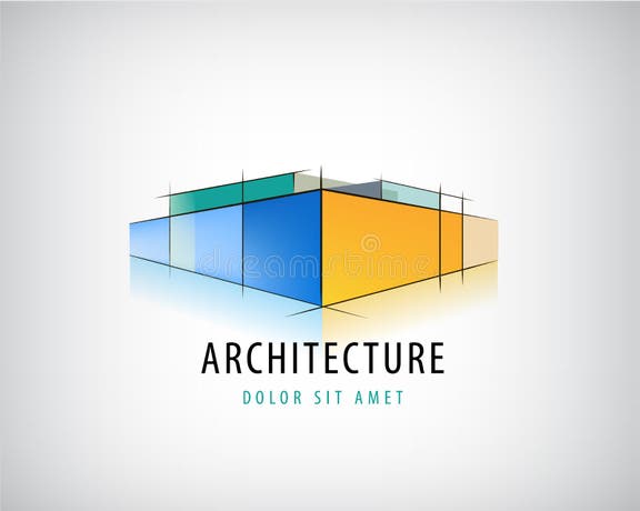Vector Abstract 3d Architecture Sign, Building Plan Logo, House Design ...