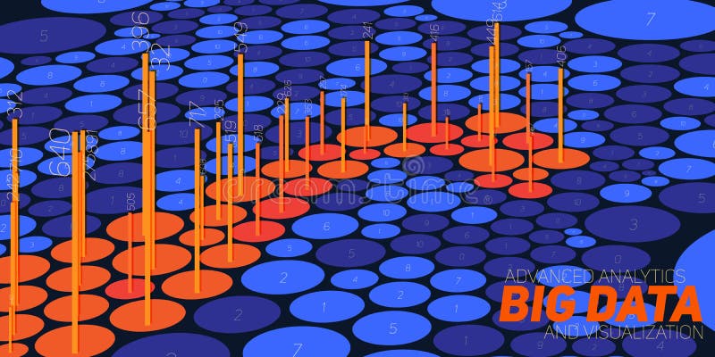 Vector Abstract 3D Big Data Visualization with Nodes. Futuristic ...