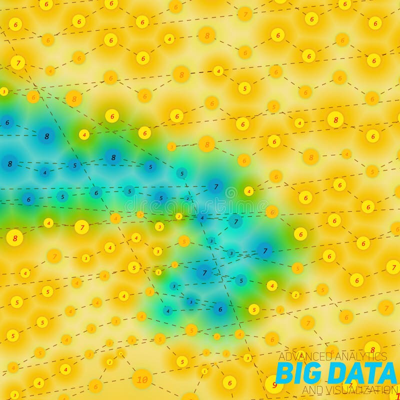 Vector Abstract 3D Big Data Visualization with Nodes. Futuristic ...