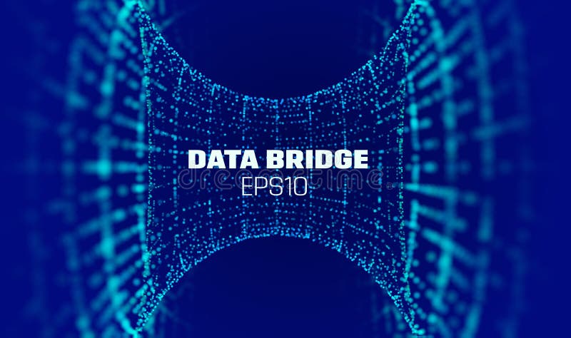 Vector Abstract 3d Big Data Visualization. Data Security Bridge ...