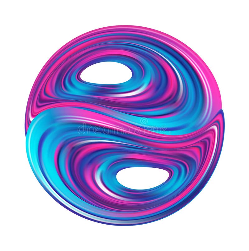 Vector Abstract 3d Colored Flow Shape. Colorful Circle Liquid of Paint ...