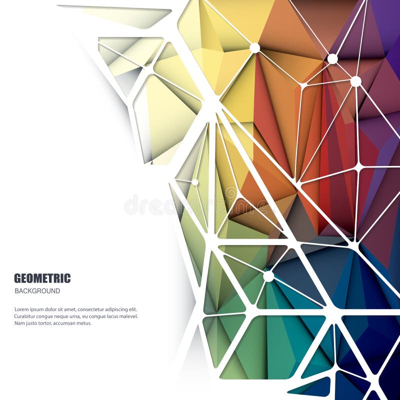 Vector Set of Faceted 3d Crystal Colorful Shapes Stock Illustration ...