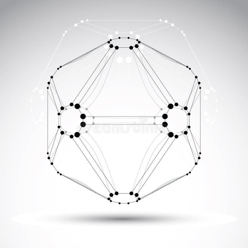 Vector Abstract 3D Mesh Object, Design Element Template for Tech Stock ...