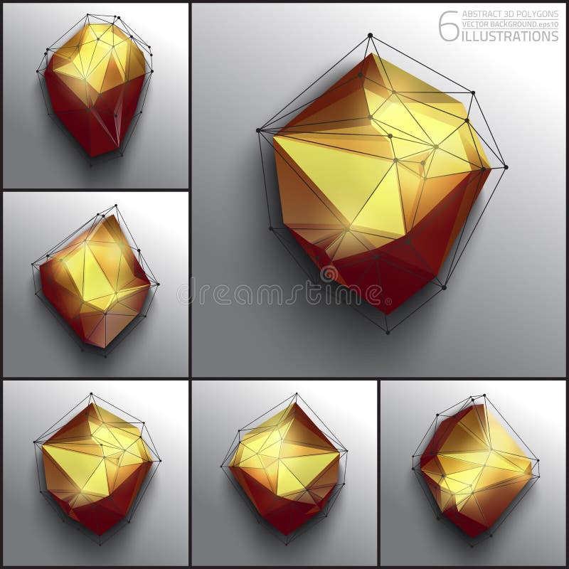 Vector Abstract 3d Polygons Stock Vector - Illustration of corner ...