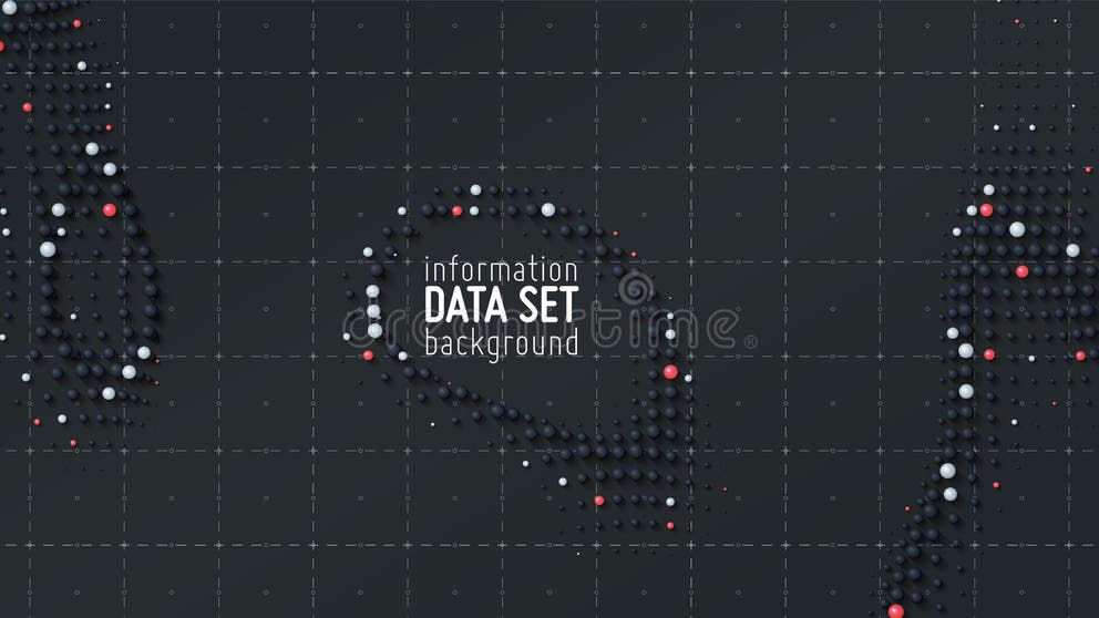 Vector Abstract Data Sorting Visualization Background. Big Data. Sorted Data As Tiny Spheres ...