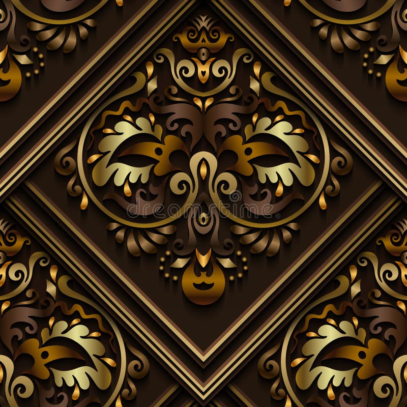 Vector Abstract Decorative Ethnic Ornamental Seamless Pattern Stock Photo - Image of engraved ...