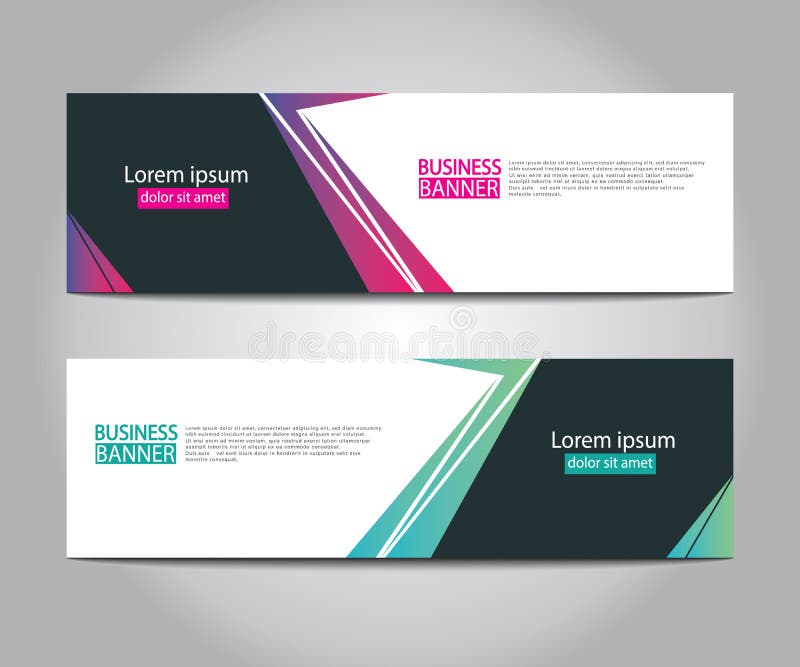 Vector Abstract Design Web Banner Template. Web Design Elements ...