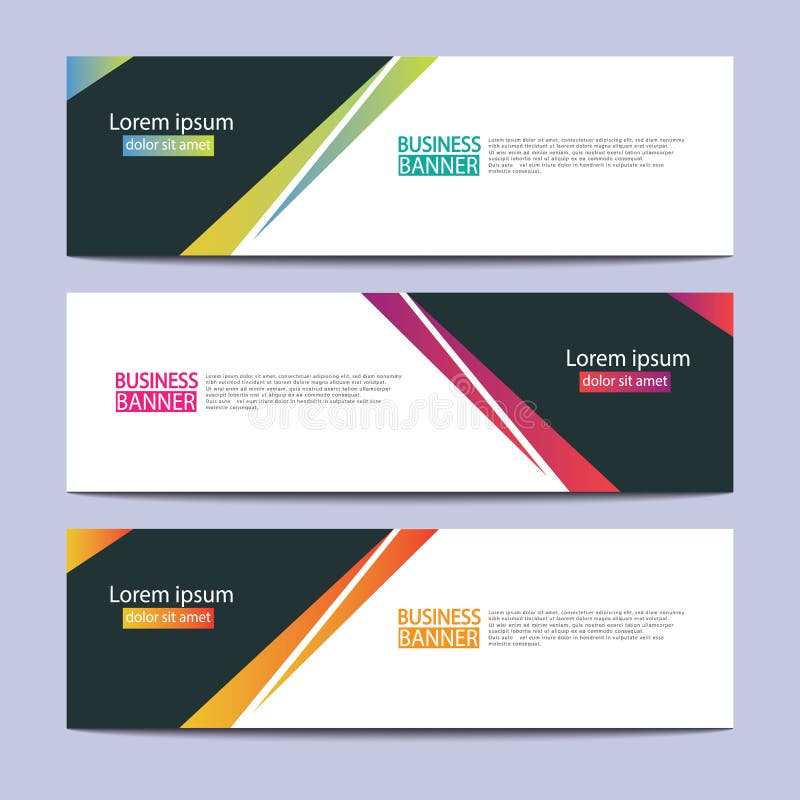 Vector Abstract Design Web Banner Template. Web Design Elements ...