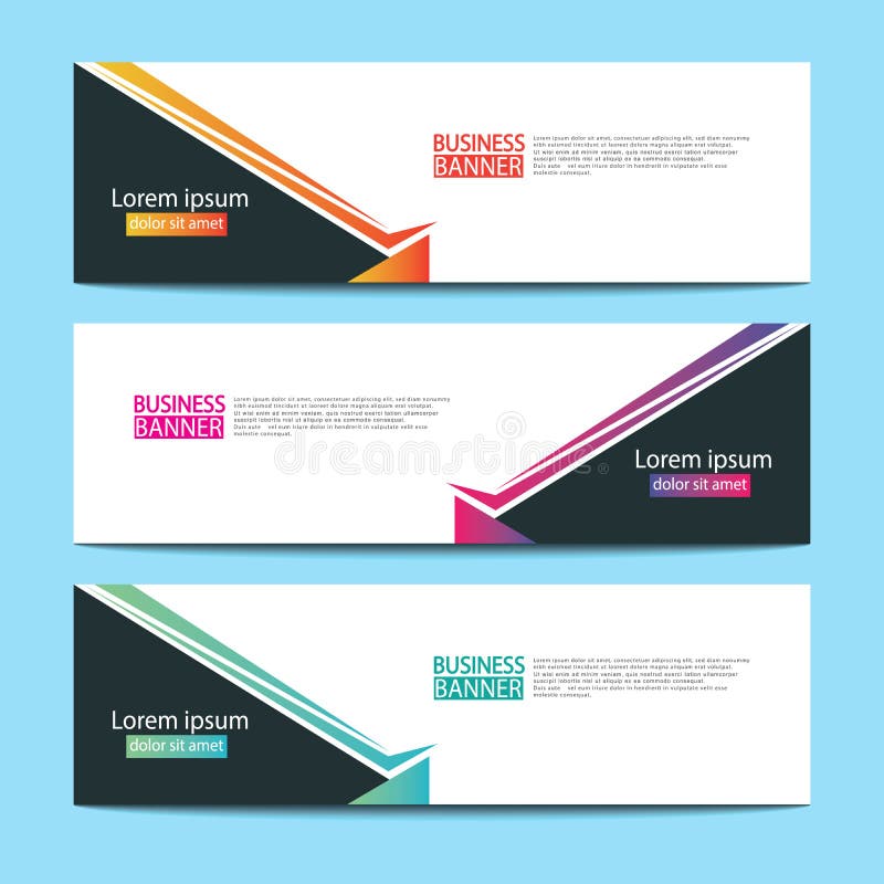 Vector Abstract Design Web Banner Template. Web Design Elements ...