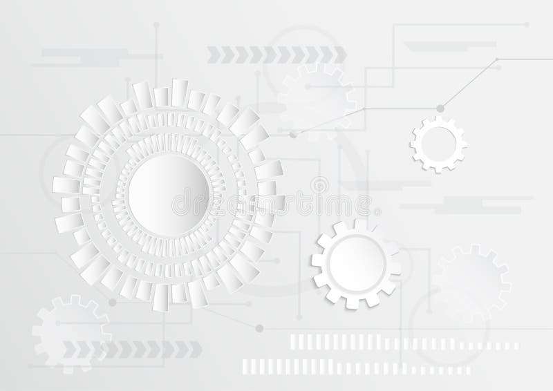 Vector Abstract Design, White Gear Wheel on White Background. Te Stock ...