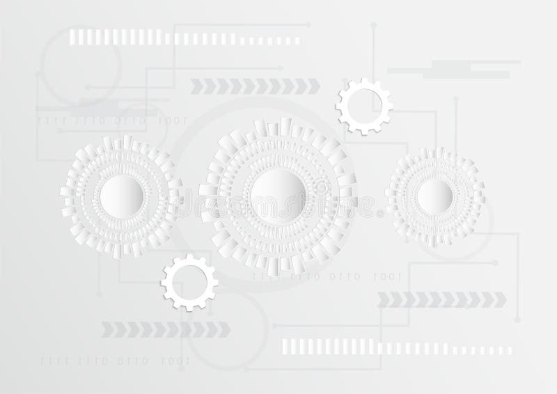 Vector Abstract Design, White Gear Wheel on White Background. Te Stock ...