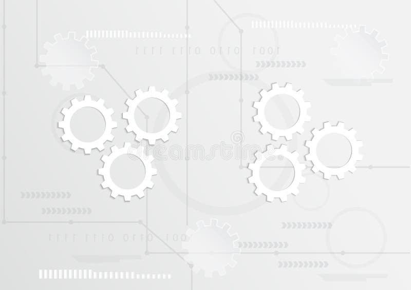 Vector Abstract Design, White Gear Wheel on White Background. Te Stock ...