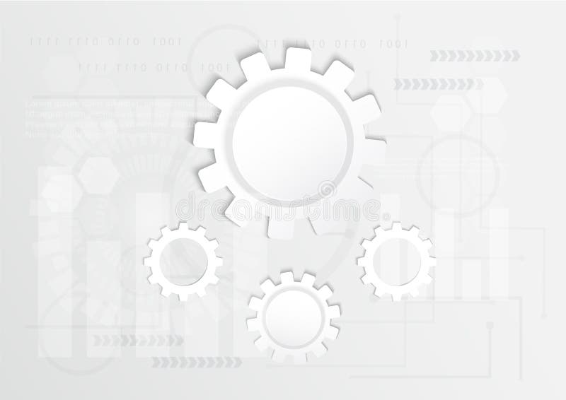 Vector Abstract Design, White Gear Wheel on White Background. Te Stock ...
