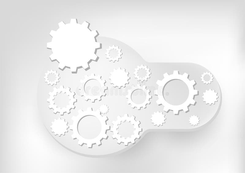 Vector Abstract Design, White Gear Wheel on White Background. Stock ...