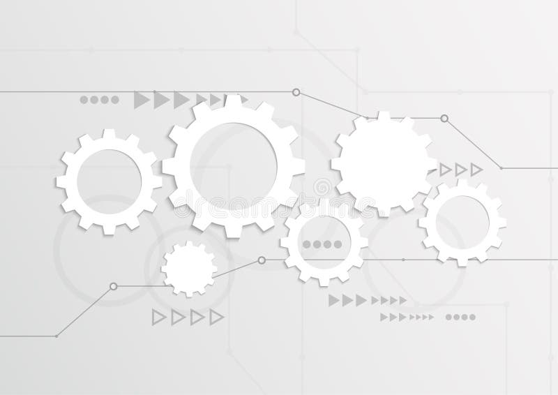 Vector Abstract Design, White Gear Wheel on White Background. Stock ...