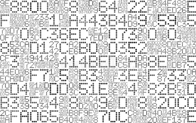 Random Hexadecimal Code Stream Abstract Digital Data Element Matrix Background Stock Vector