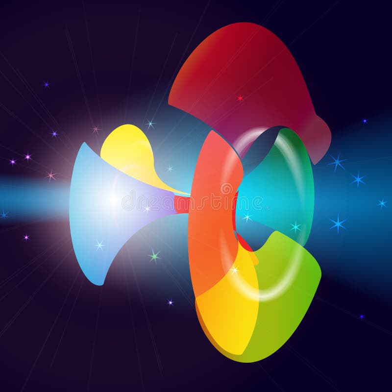 Vector Abstract Digital Technology Background. 3D Tunnel with Light and ...