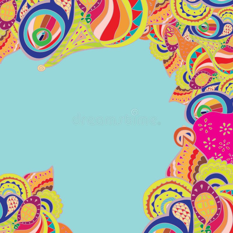 Psychedelic Border Vector Illustration Stock Vector - Illustration of ...