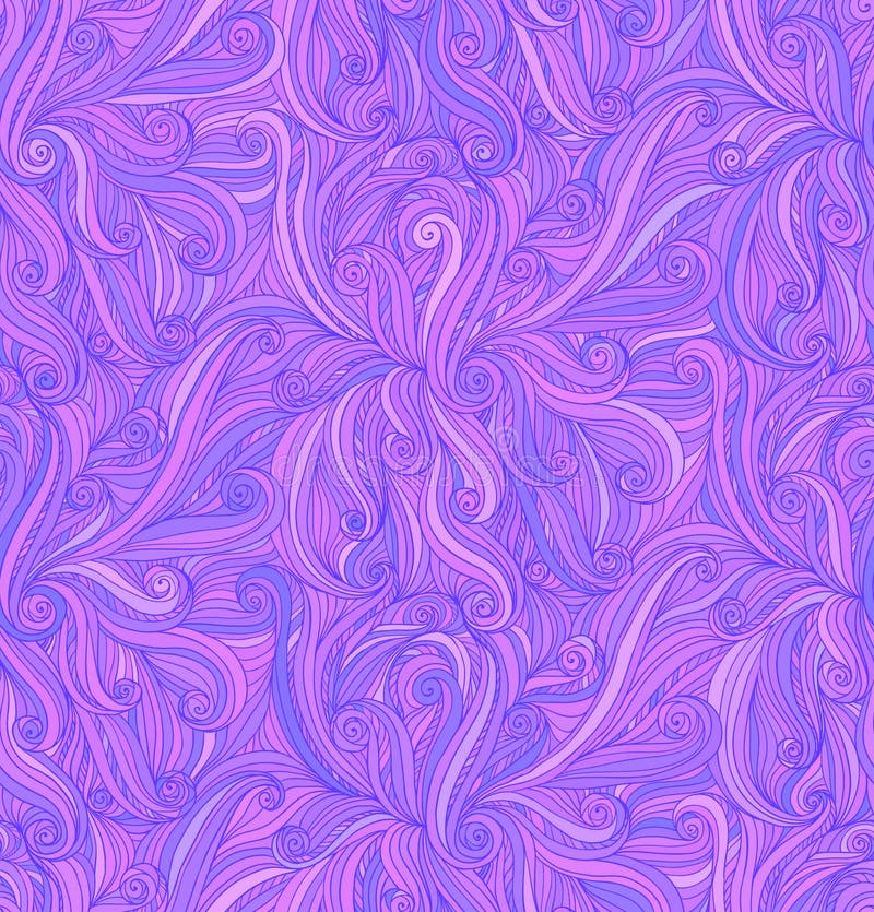 Violet Doodle Flowers Vector Seamless Pattern Stock Vector ...