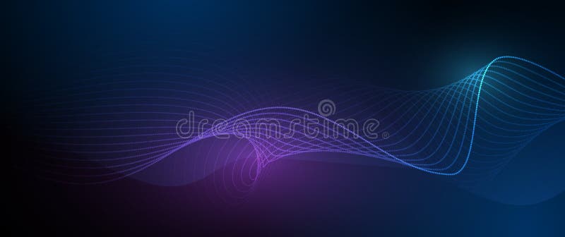 Vector Abstract Dynamic, Wave Particle and Dot. Illustration Technology ...