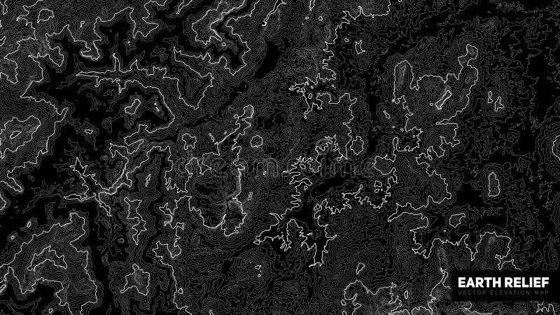 Vector Abstract Earth Relief Map. Generated Conceptual Elevation Map ...