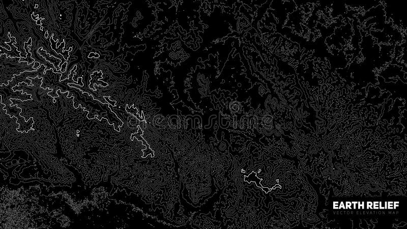 Vector Abstract Earth Relief Map. Generated Conceptual Elevation Map ...