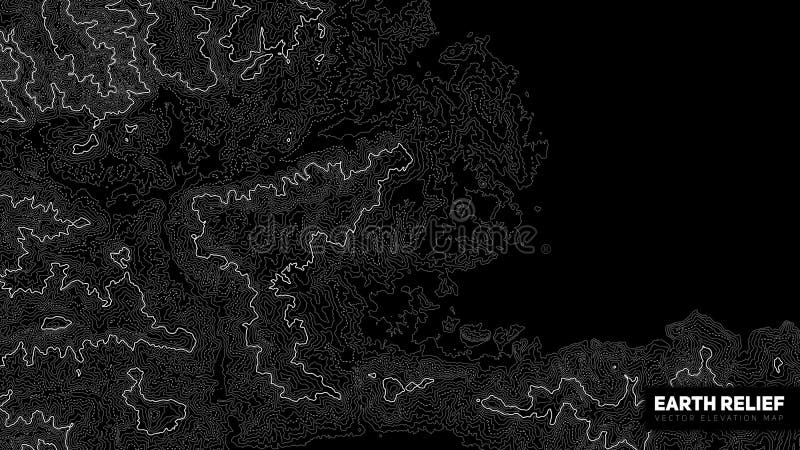 Vector Abstract Earth Relief Map. Generated Conceptual Elevation Map ...