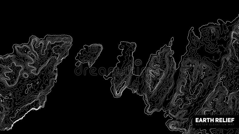 Vector Abstract Earth Relief Map. Generated Conceptual Elevation Map ...