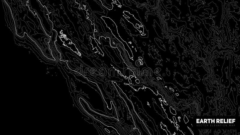 Vector Abstract Earth Relief Map. Generated Conceptual Elevation Map ...