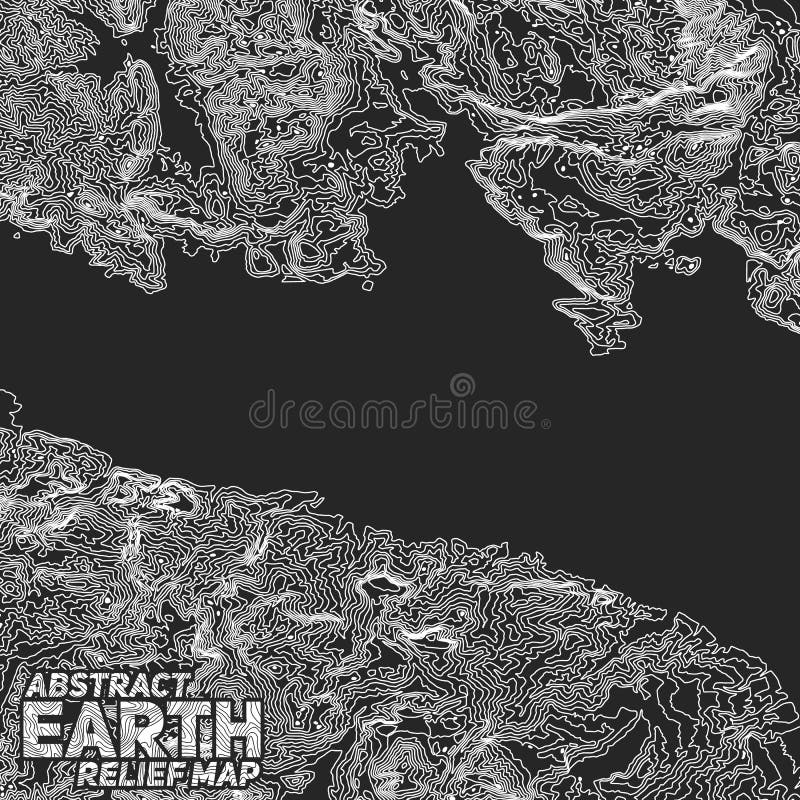 Vector Abstract Earth Relief Map Stock Vector - Illustration of line ...