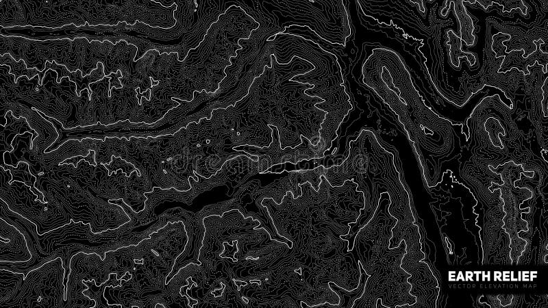 Vector Abstract Earth Relief Map. Generated Conceptual Elevation Map ...
