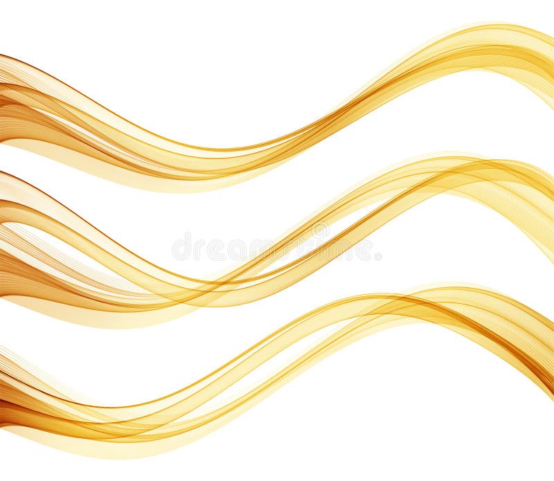 Vector Abstract Colorful Flowing Gold Wave Lines Isolated on White ...