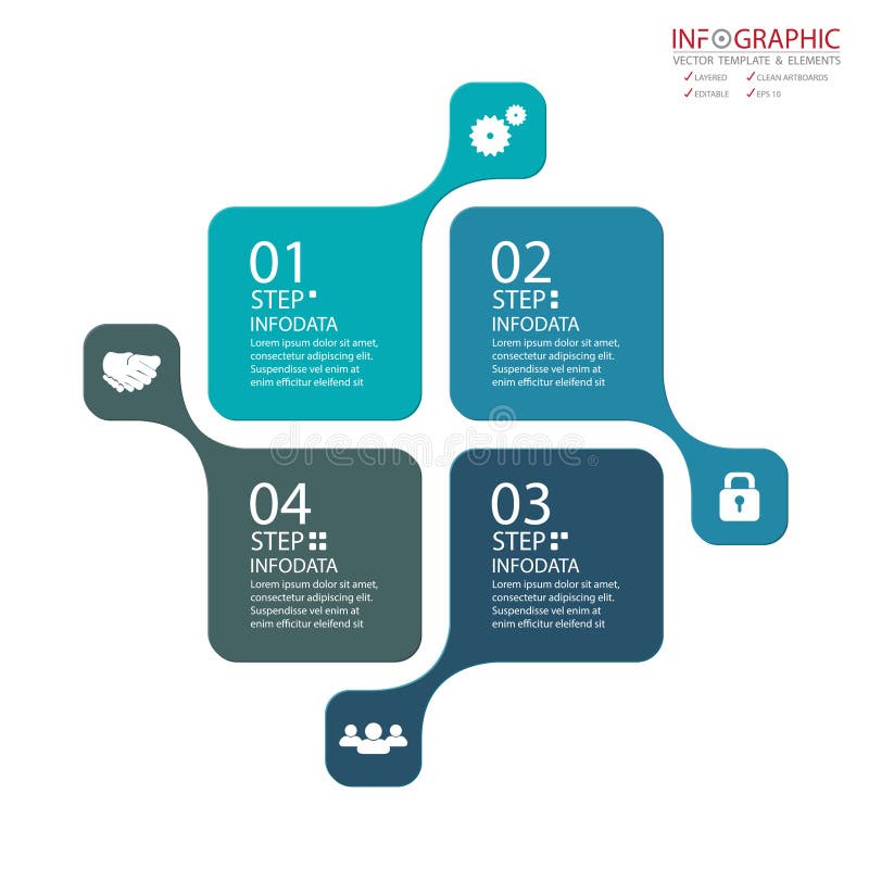 Vector Abstract Element Infographics 4 Step. Design for Business Finance Template Layout ...