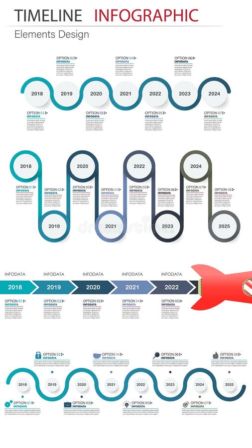 Vector Abstract Element Infographics Timeline Bundle. Design for Stock ...