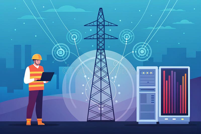 Vector Abstract Engineering Future Technology, Electric Telecom ...