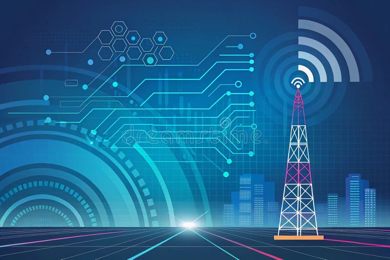 Vector Abstract Engineering Future Technology, Electric Telecom ...