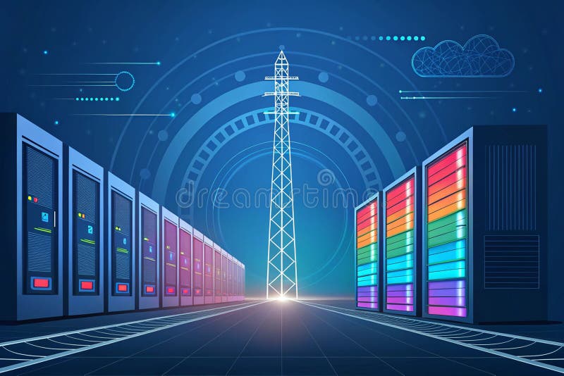 Vector Abstract Engineering Future Technology, Electric Telecom ...