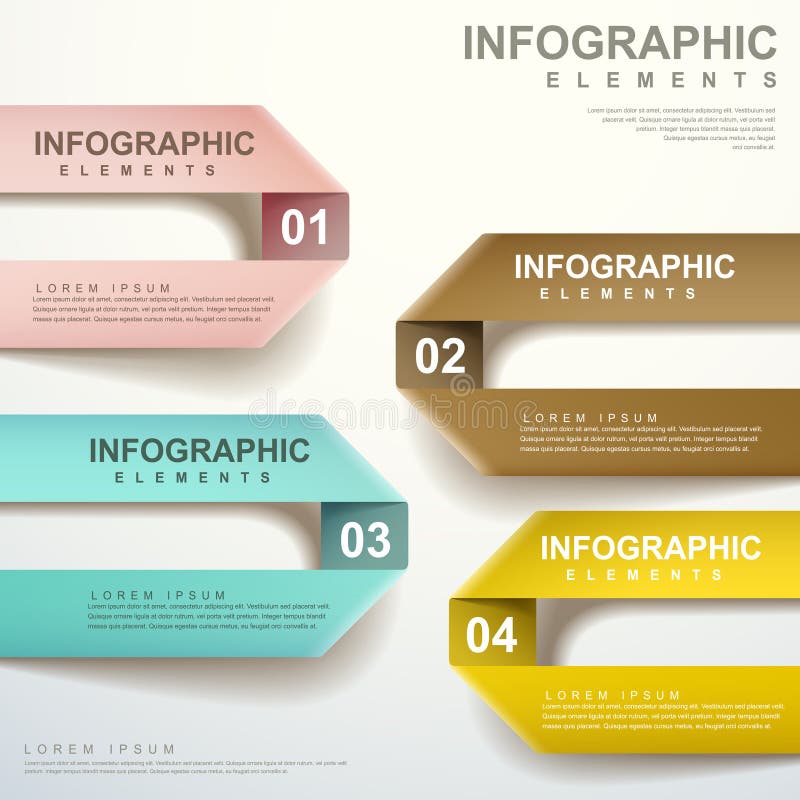 Vector Abstract Etiket Die Infographic Elementen Vouwen Vector ...