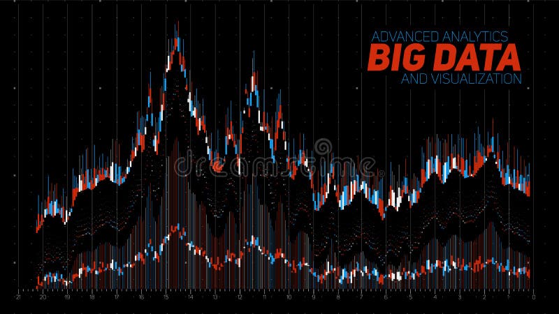 Vector Abstract Financial Big Data Graph Visualization. Stock Index ...